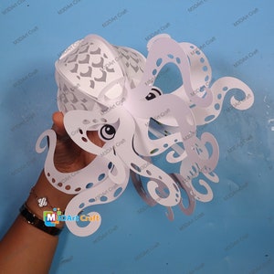 Octopus Lantern PDF, SVG, Studio Templates - DIY Octopus Paper Lantern ...