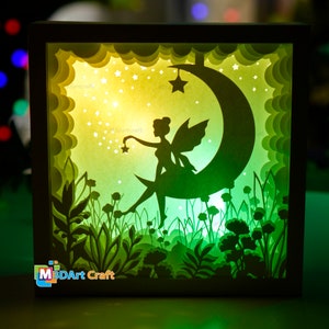 Fairy Moon Shadow Box - Fairy Lightbox SVG for Cricut Projects, Paper ...