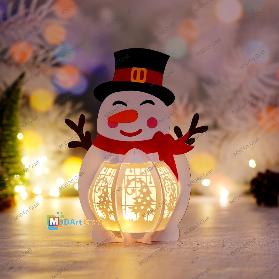 Snowman Lantern SVG File for Cricut Projects, Scanncut, Cameo... DIY ...