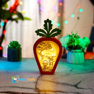 Cute Rabbit Easter Carrot Shadow Box SVG for Cricut Projects - Easter ...