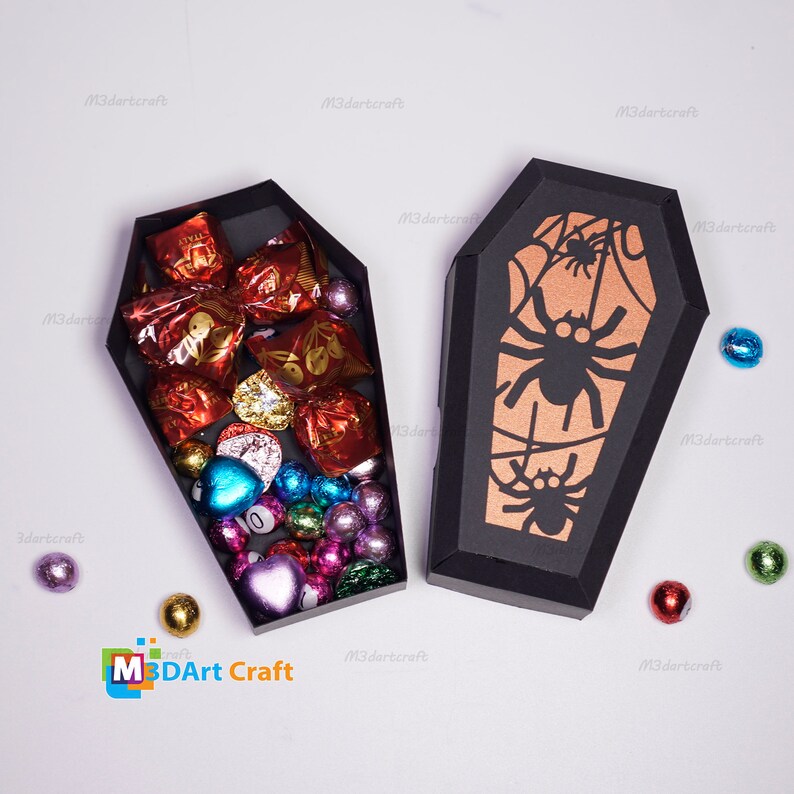 Pack 4 Coffin Box SVG Silhouette Studio Templates Creating - Etsy