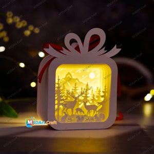 Pack 4 Paper Lantern Gift Box SVG Template for Cricut Projects - DIY ...