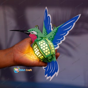 Hummingbird Lanterns PDF, SVG Templates for Cricut Project - Paper ...