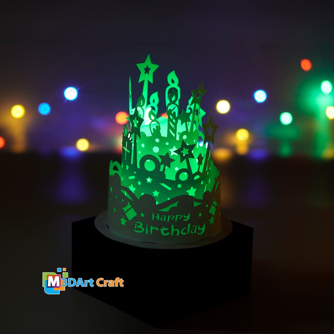 Happy Birthday Lanterns SVG Silhouette Studio Templates - Etsy