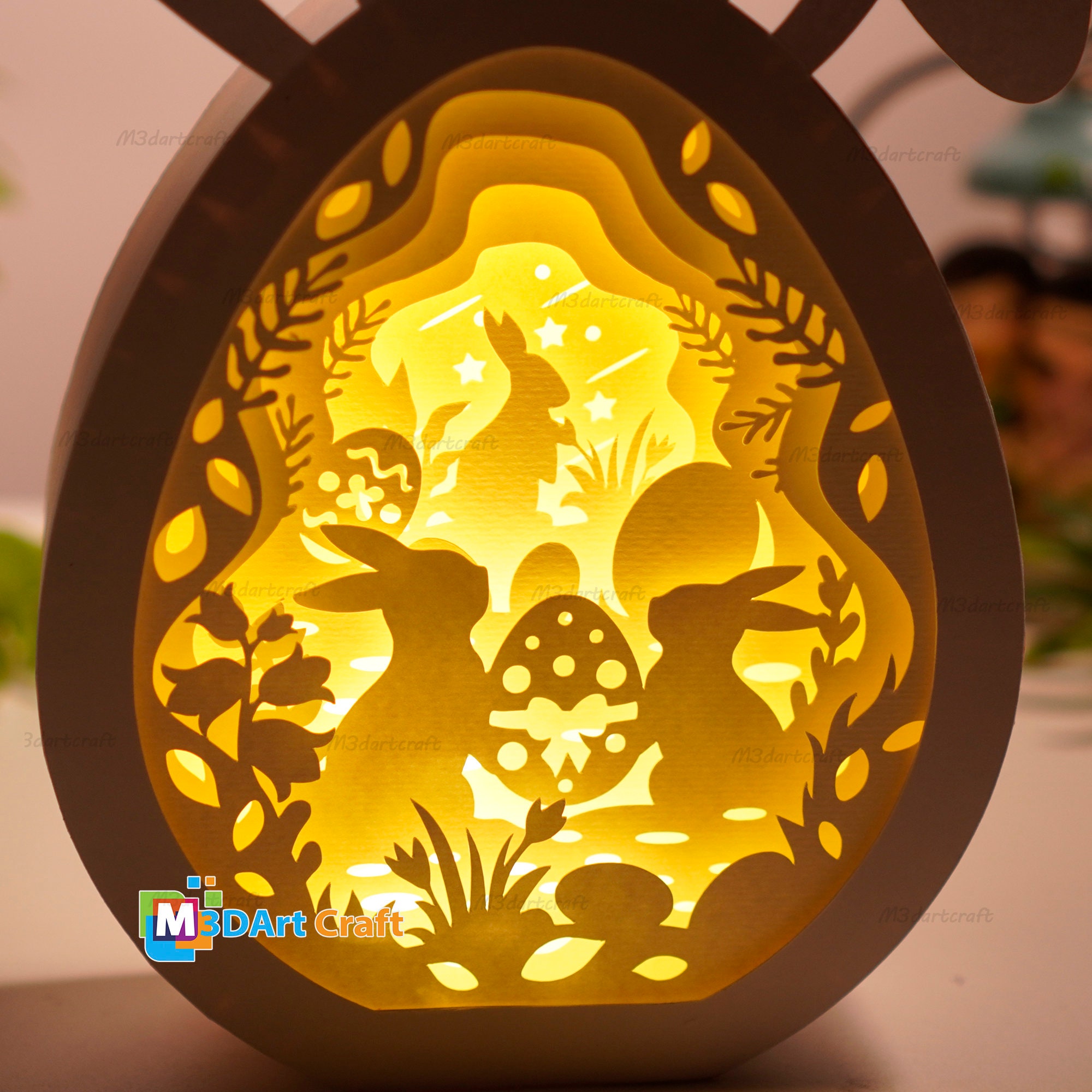Pack 3 Happy Easter Eggs Shadow Box SVG for Cricut Projects, Easter ...