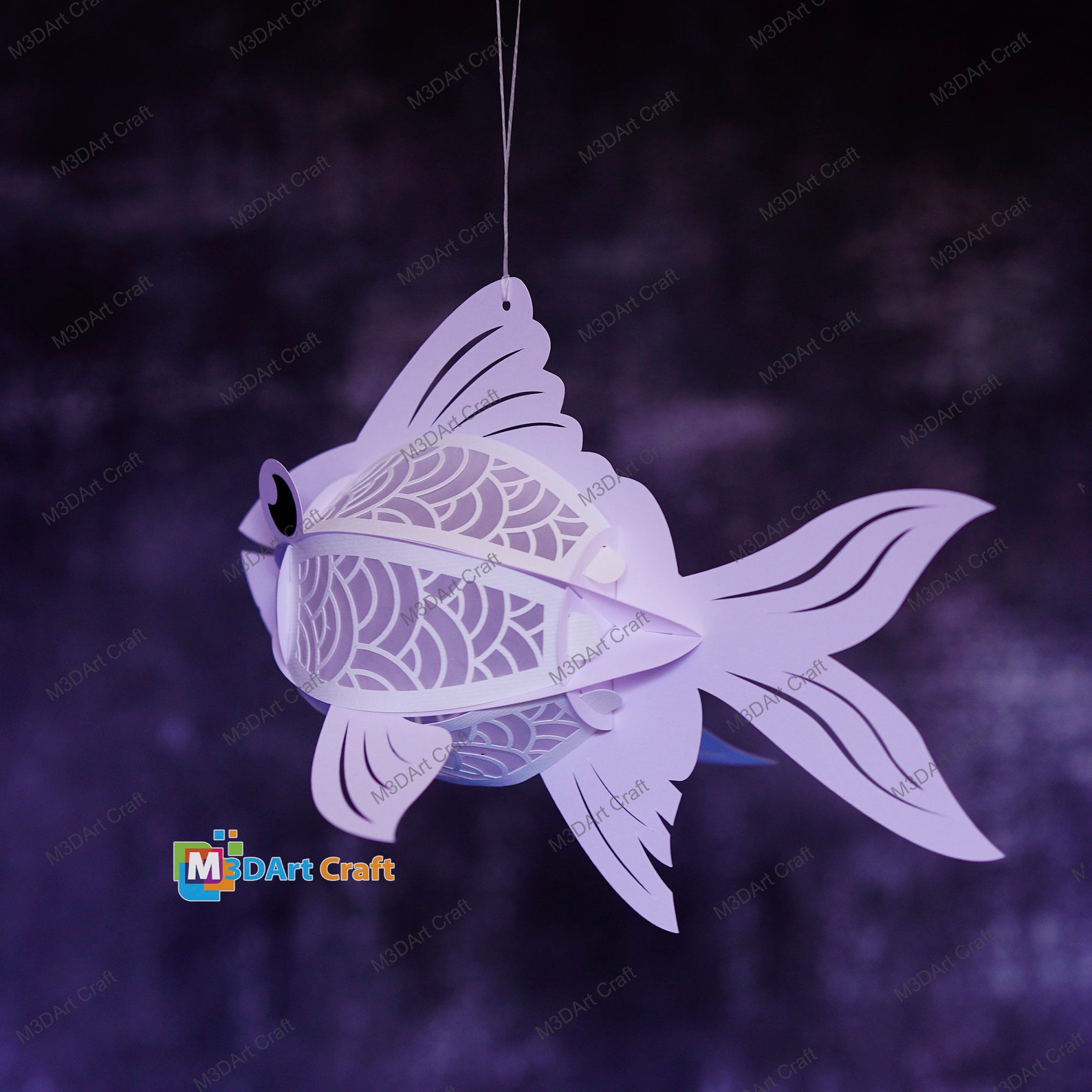 Fish Lantern PDF, SVG, Silhouette Studio Templates - Ocean Lantern ...