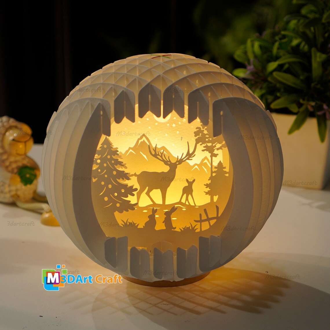 Deer Sphere Pop up SVG Templates for Creating Snow Globe Pop - Etsy