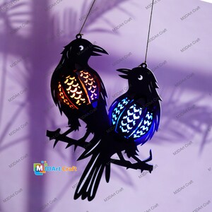 PDF, SVG Templates for Creating Crow Lantern - DIY Raven Lantern for ...