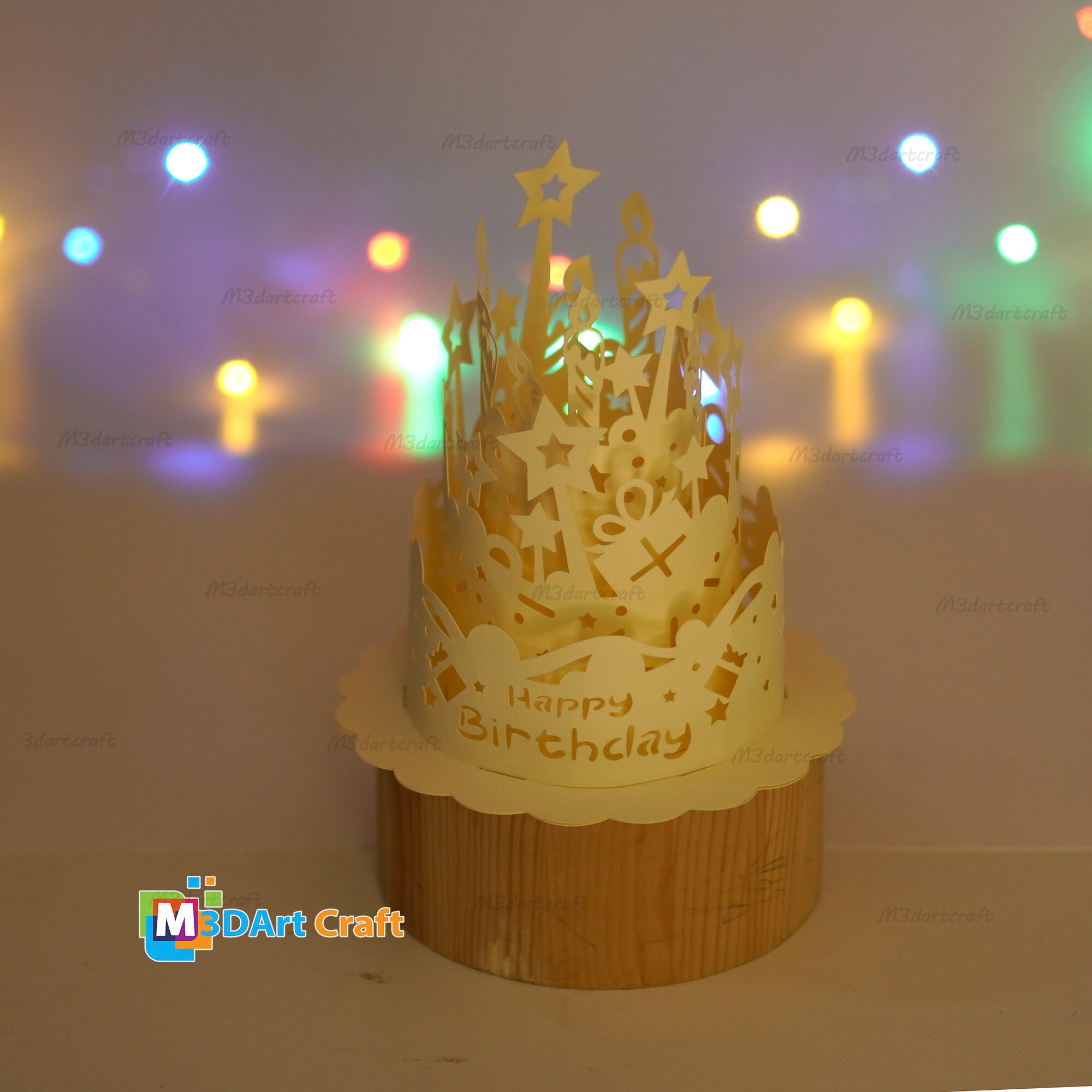 Happy Birthday Lanterns SVG Silhouette Studio Templates - Etsy UK