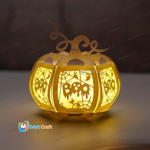 Boo Scene Pumpkin Lantern SVG for Cricut Joy Projects - Ghost Halloween ...