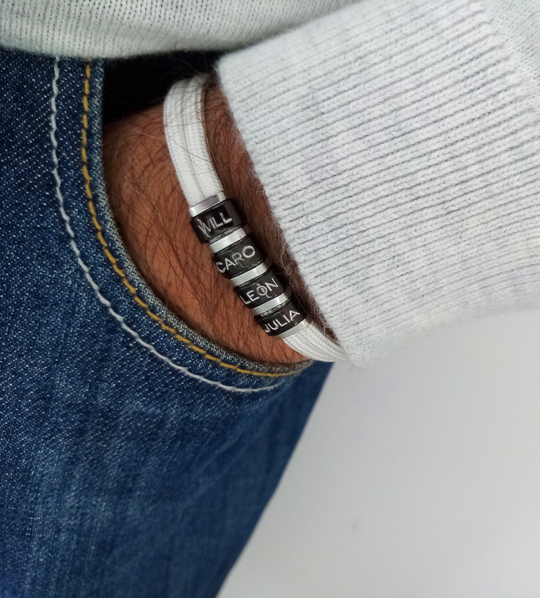 Bracelet gravé, réglable, bracelet pour homme en paracord et acier ...