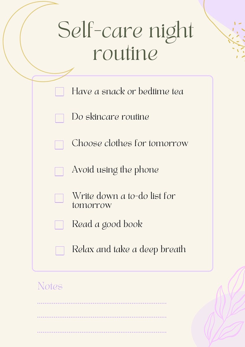 Self-care Night Routine. | Self Care Tips to Better Sleep - Etsy