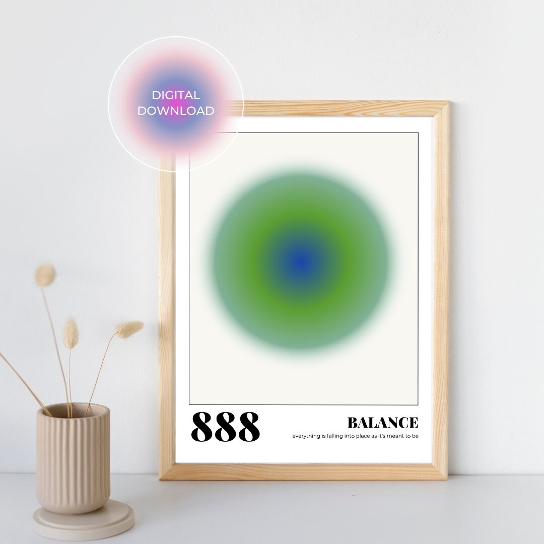 Aura Angel Number Poster 888 Instant Printable Download, Angel Number ...
