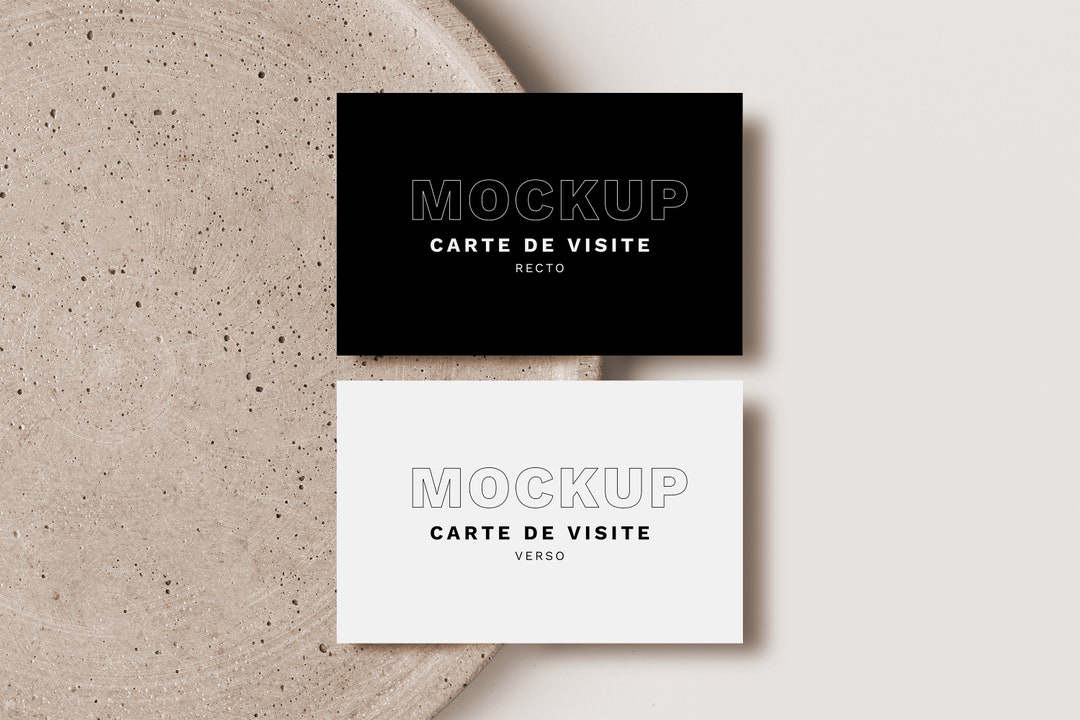 Double-sided Business Card Mockup | Digital Model | Minimalist | Stone ...