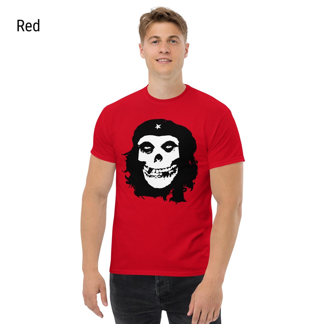 Skull Shirt Che Guevara Style Tshirt With Crimson Ghost Print - Etsy