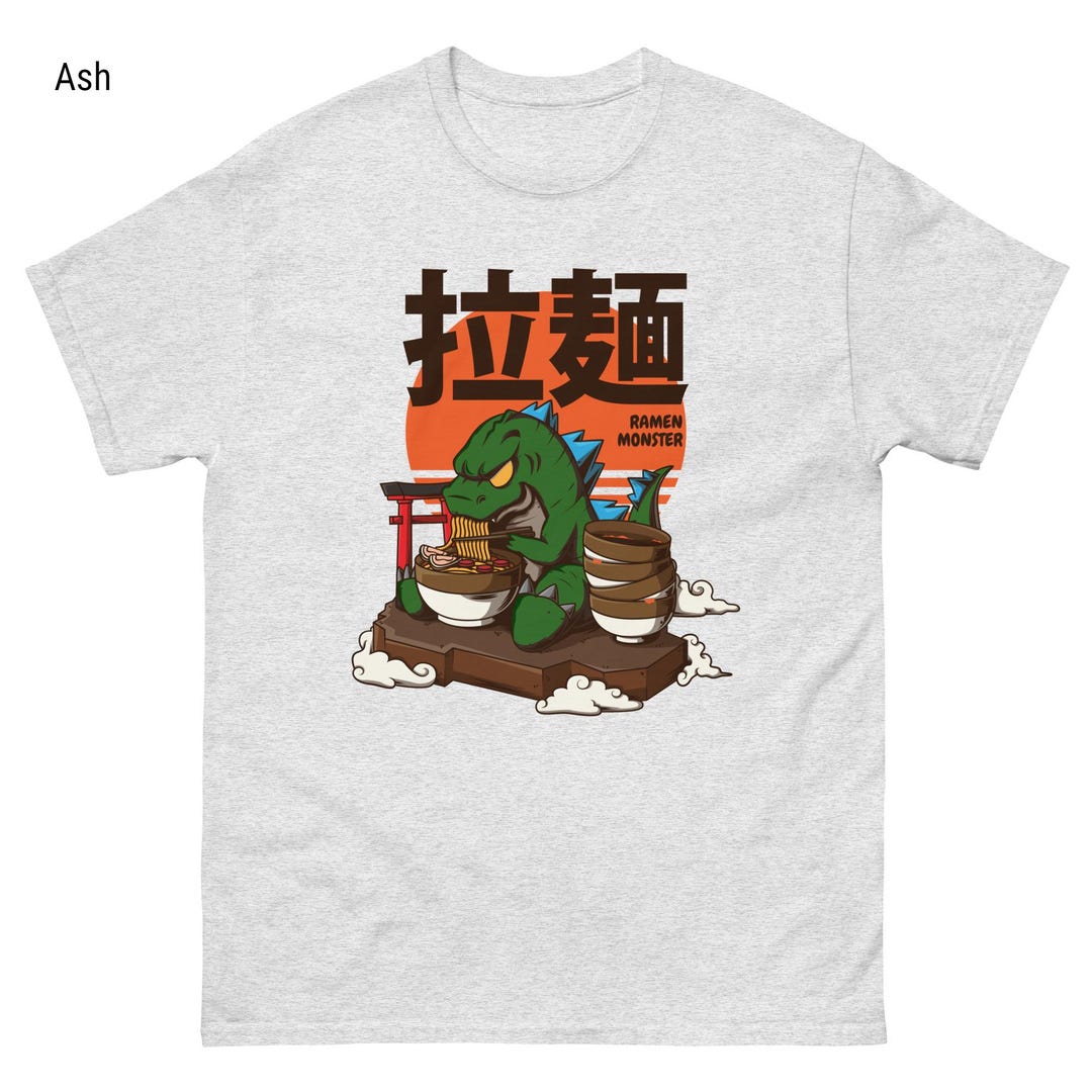 Ramen Shirt, Vintage Style Kaiju Graphic Tee, Japanese Streetstyle ...