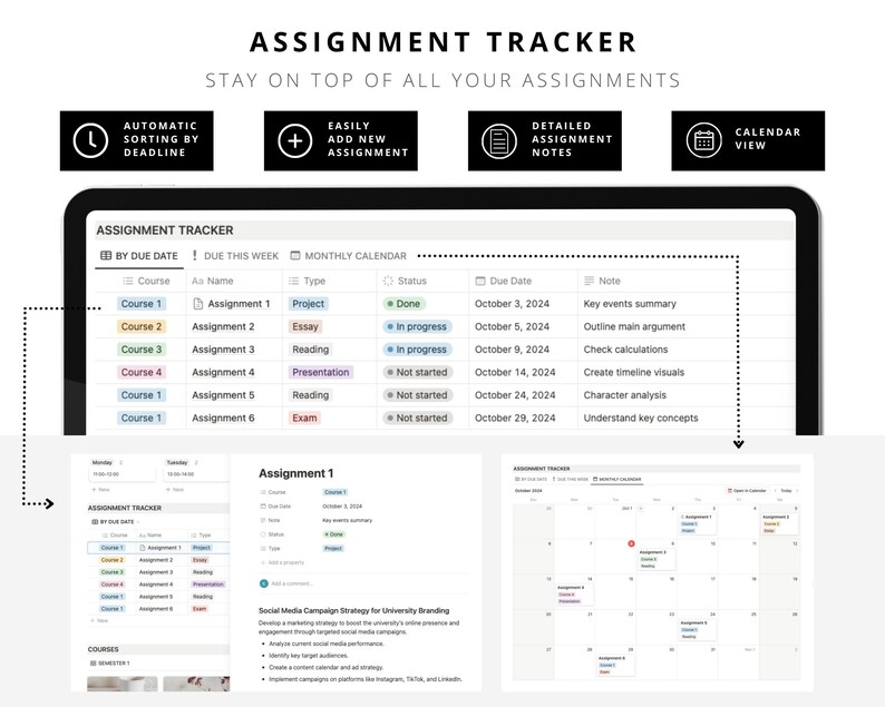 Notion Student Planner Template Notion University Template Academic ...
