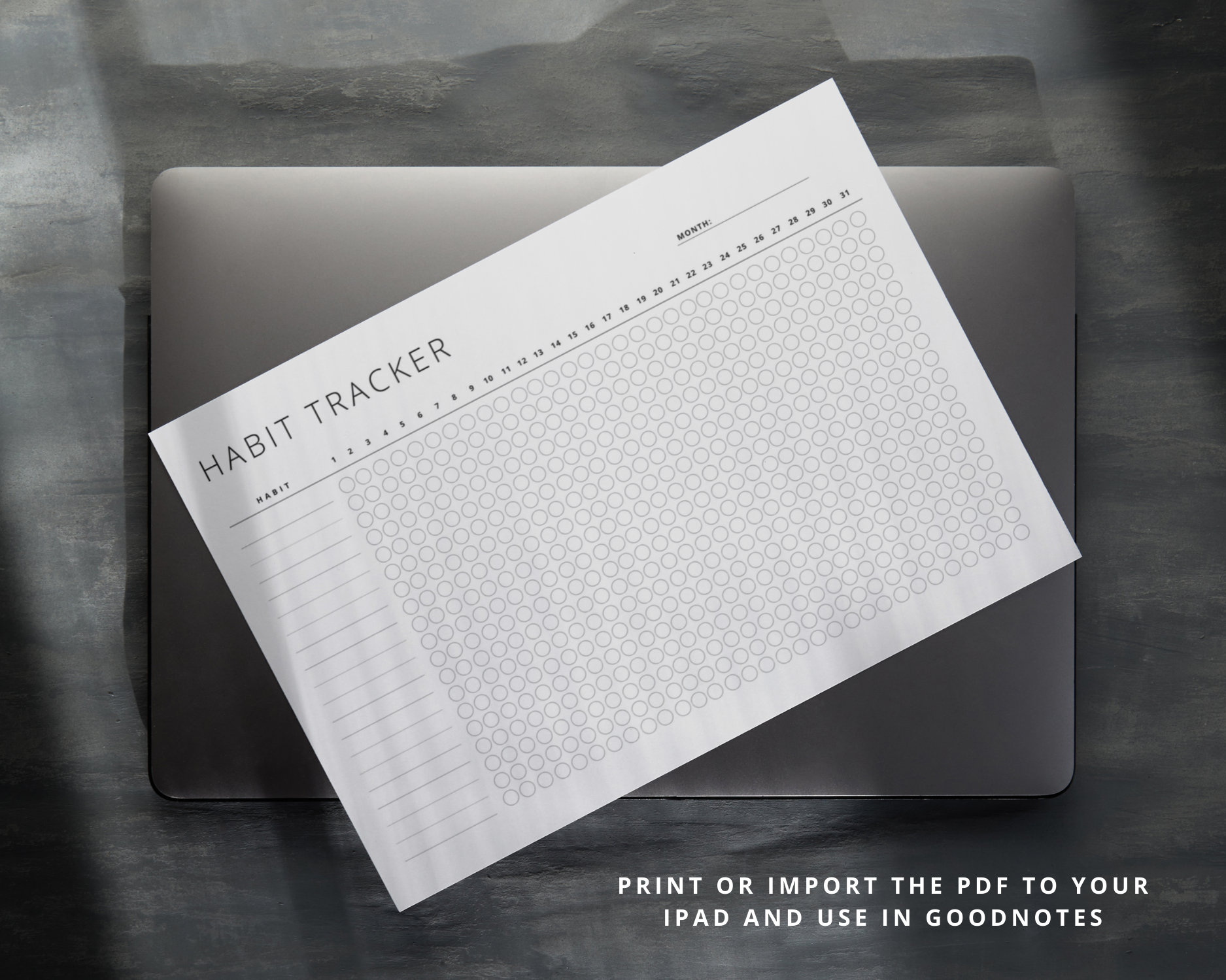 Monthly Habit Tracker | Printable | Landscape | Habit Tracker | Routine ...