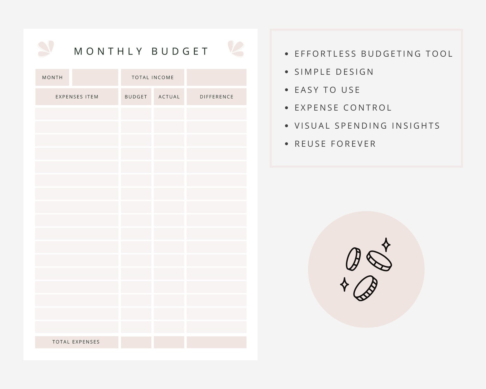 Monthly Budget Planner | Printable | iPad | Finance Overview ...