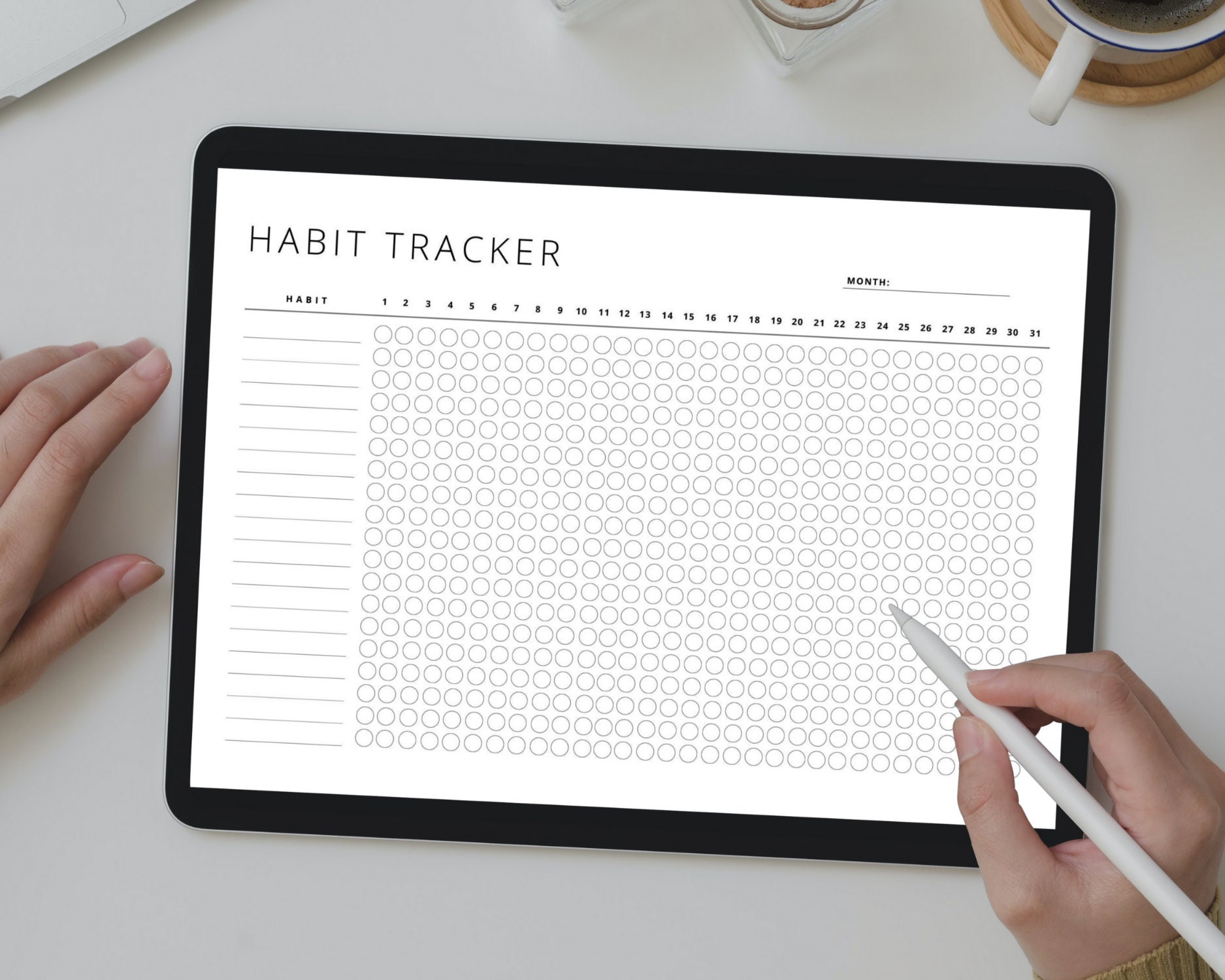 Monthly Habit Tracker | Printable | Landscape | Habit Tracker | Routine ...
