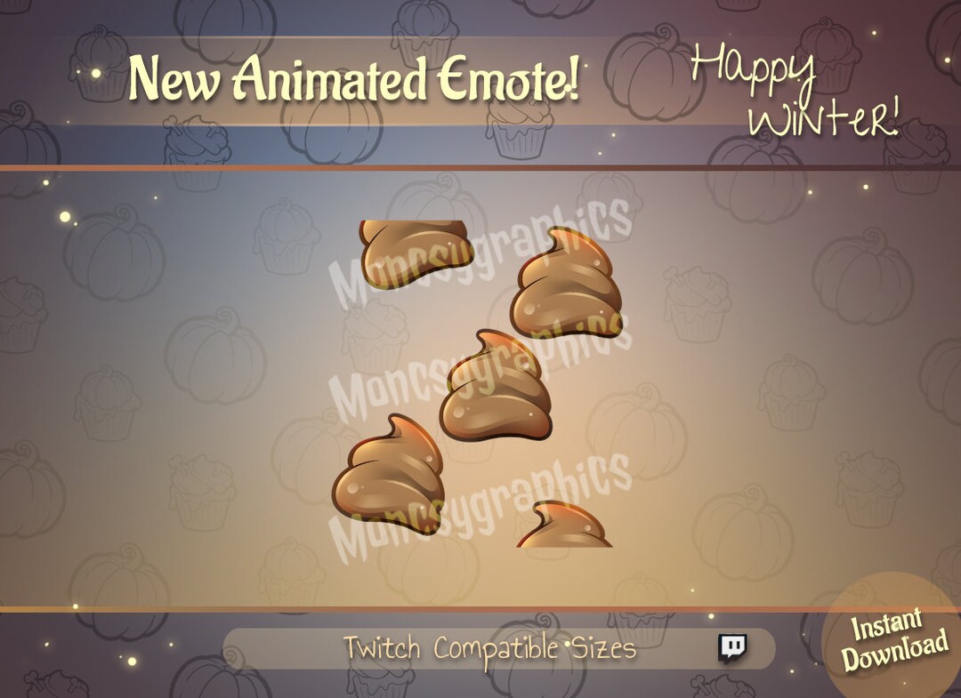 Animated Cute Poop, Shit Twitch Emote / Youtube Emote / Animated Twitch ...