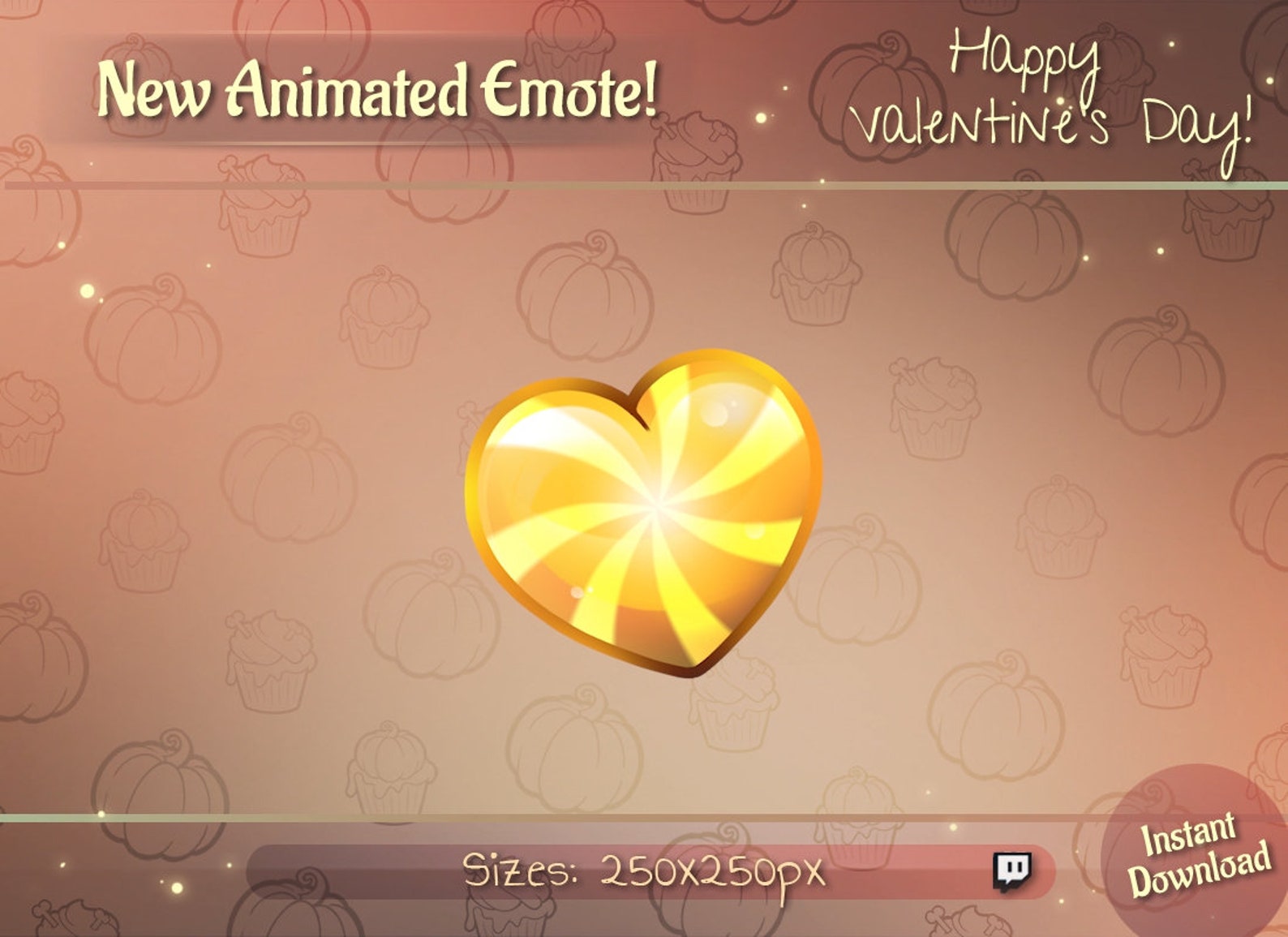 Animated Cute Heart Twitch Emote / Valentine's Day Heart Youtube Emote ...