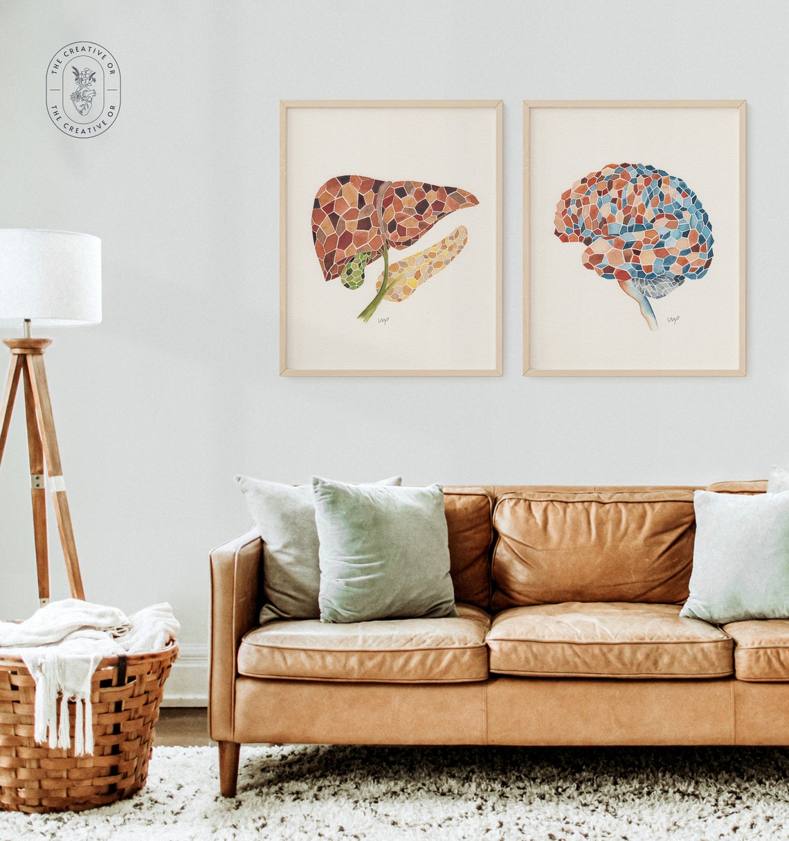 Mosaic Brain Watercolor Print, Anatomy Art, Medical Gift - Etsy