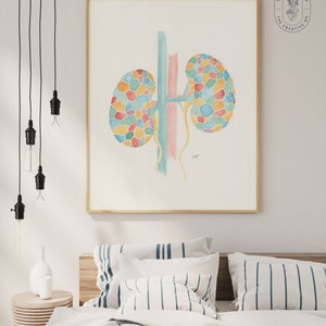 Mosaic Kidneys Watercolor Print, Anatomy Art - Etsy
