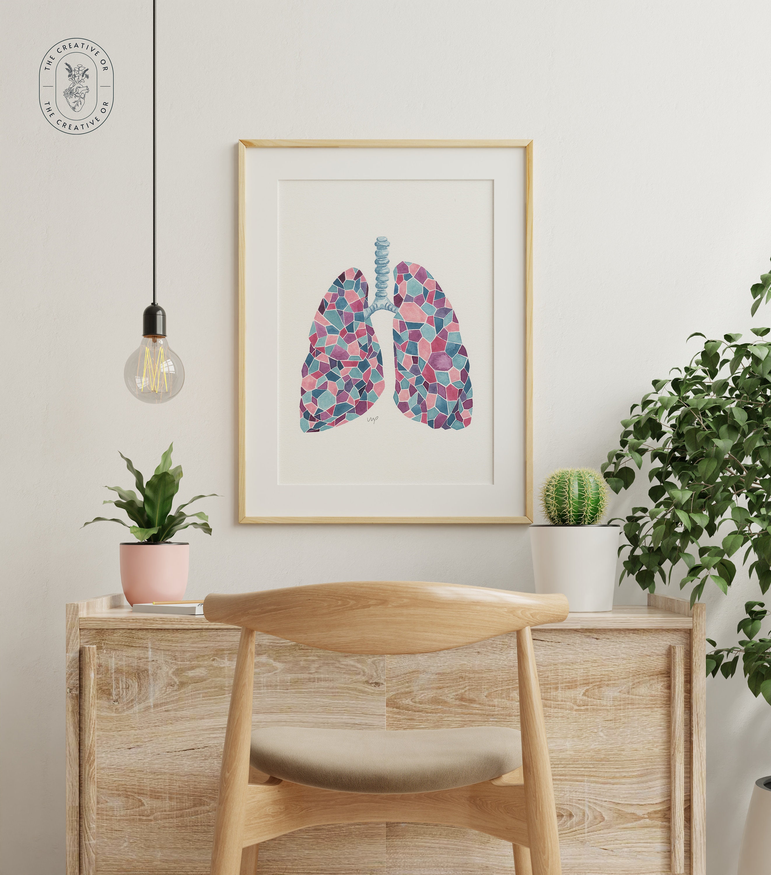 Mosaic Lungs Watercolor Print Anatomy Art Lungs Painting - Etsy
