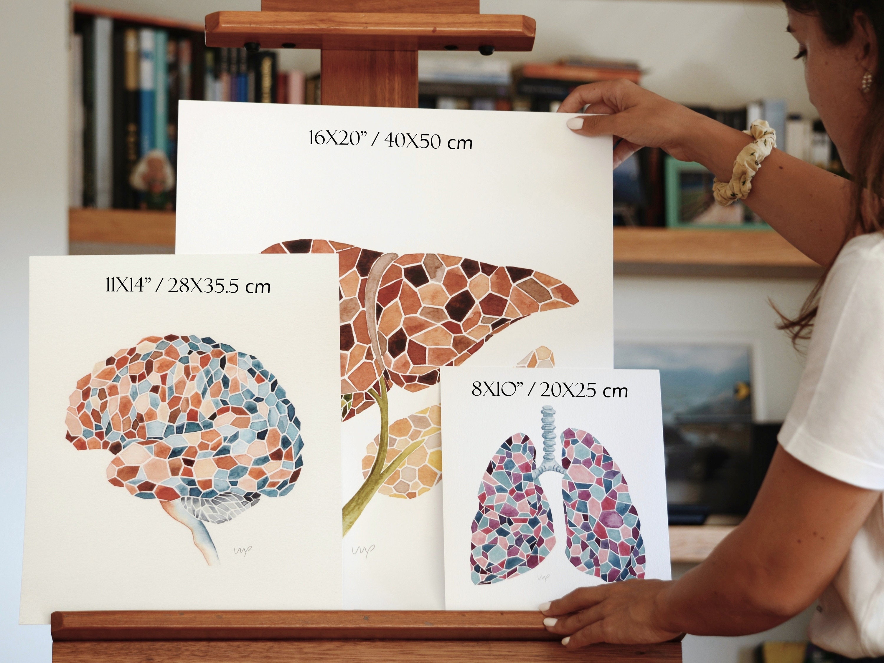 Mosaic Lungs Watercolor Print, Anatomy Art, Lungs Painting, Medical ...