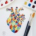 Mosaic Heart Watercolor Print, Anatomy Art, Heart Painting, Medical ...
