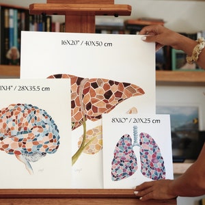 Mosaic Brain Watercolor Print, Anatomy Art, Brain Painting, Medical ...