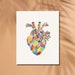 Mosaic Heart Watercolor Print, Anatomy Art, Heart Painting, Medical ...