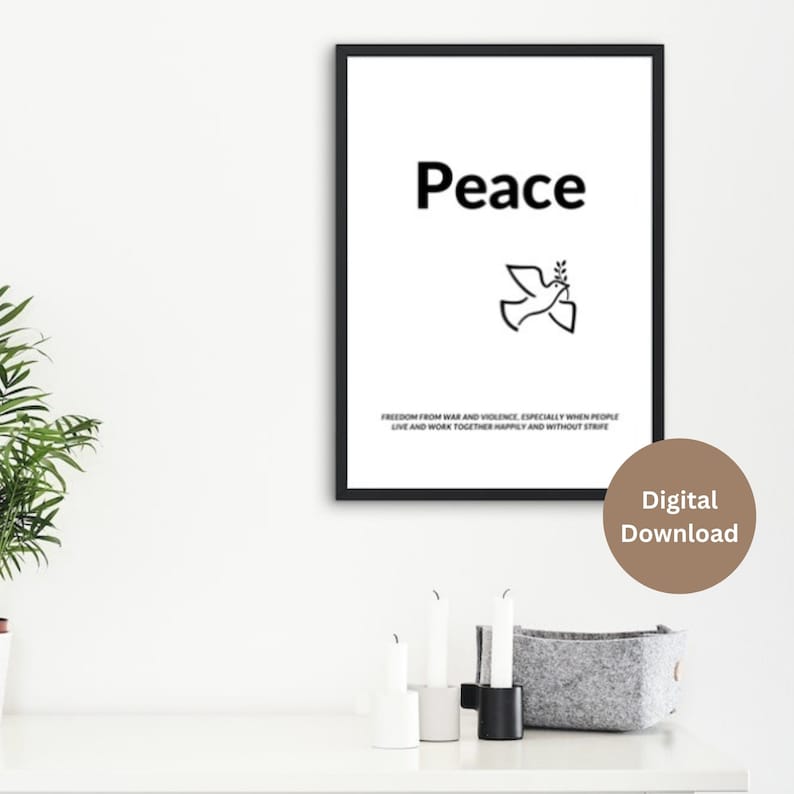 Frieden-peace Simple Poster With Saying for Peace - Etsy