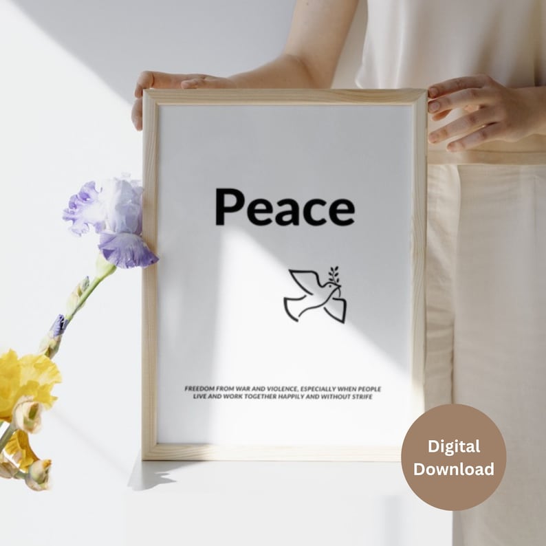 Frieden-peace Simple Poster With Saying for Peace - Etsy