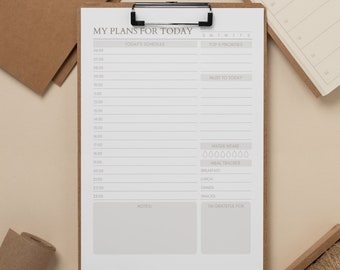 Printable Daily Planner Minimalist A4, A5, Letter, PDF - Etsy