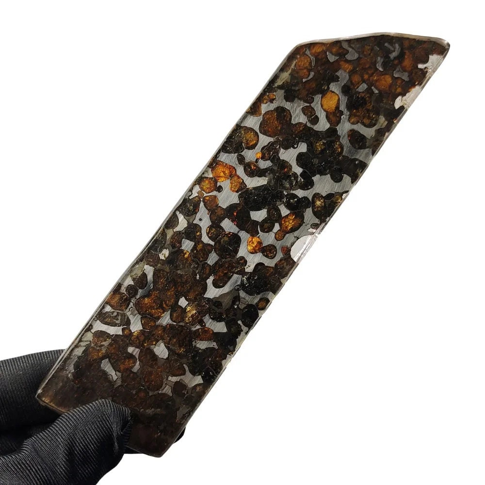 62.2g SERICHO Pallasite Natural Meteorite Material Sliced Olive ...