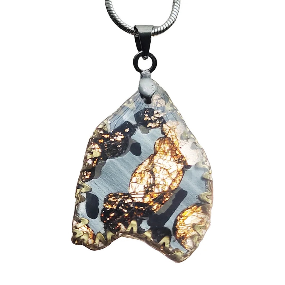 Brenham PALLASITE Meteorite Pendant Natural Olivine Meteorite Specimen ...