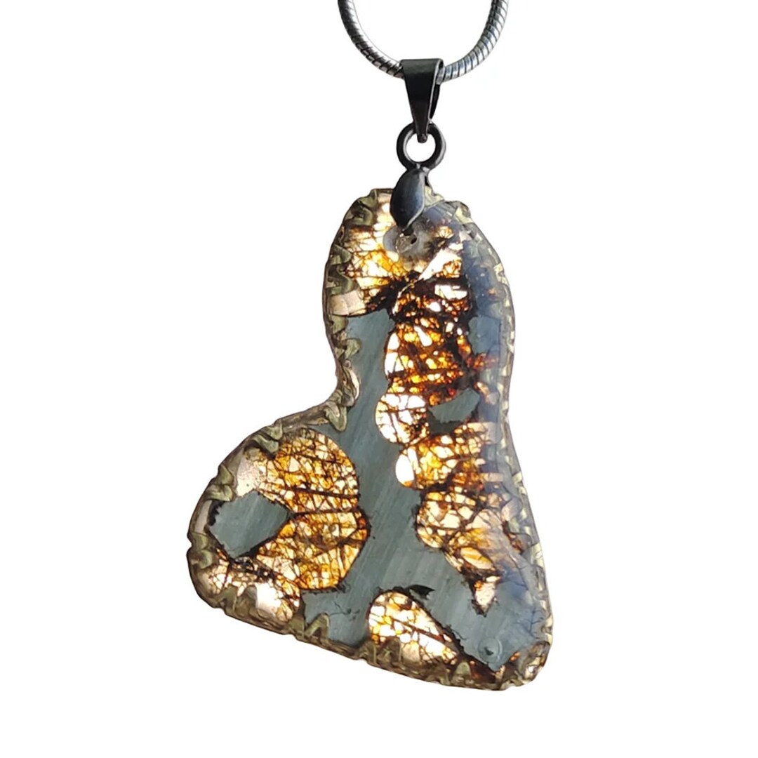 Brenham PALLASITE Meteorite Pendant Olive Meteorite Necklace Sky TB269 ...