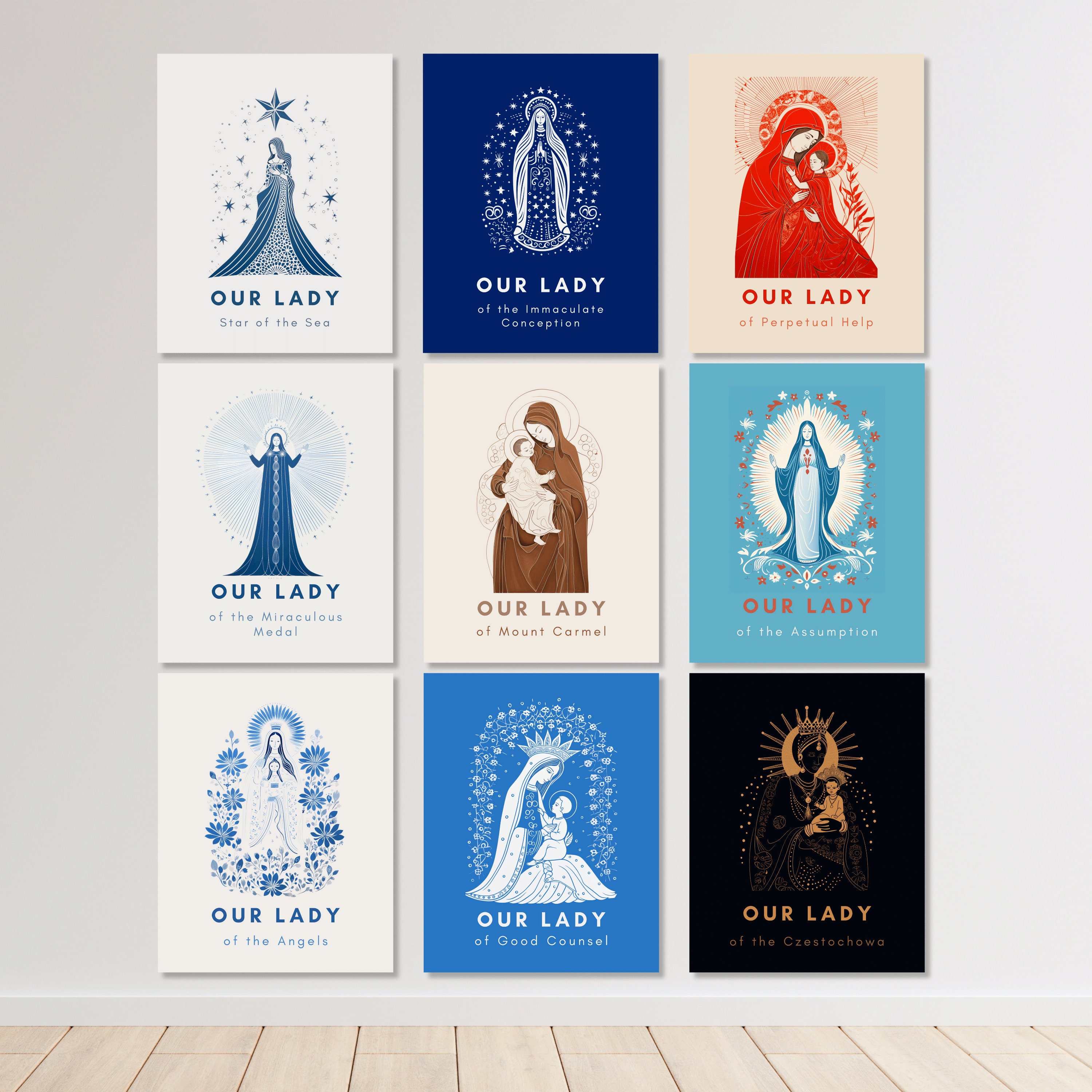 Modern Christian Art Our Lady of Guadalupe Set of 6 Prints, Gallery ...