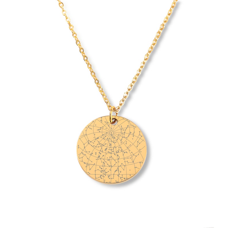 Custom Star Map Necklace, Personalized Date Place and Location Night ...