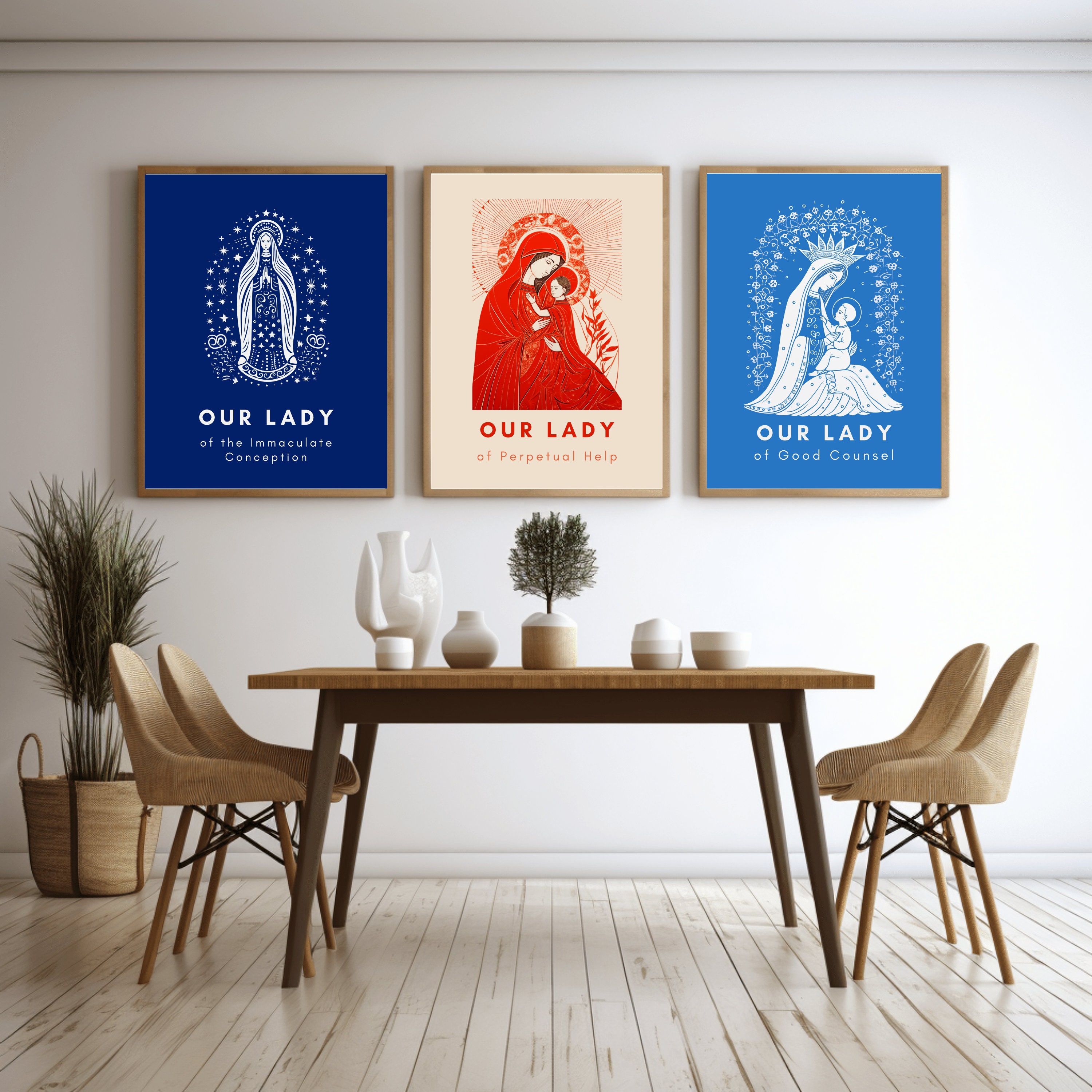 Minimalist Virgin Mary Painting Our Lady of Perpetual Help, Traditional ...