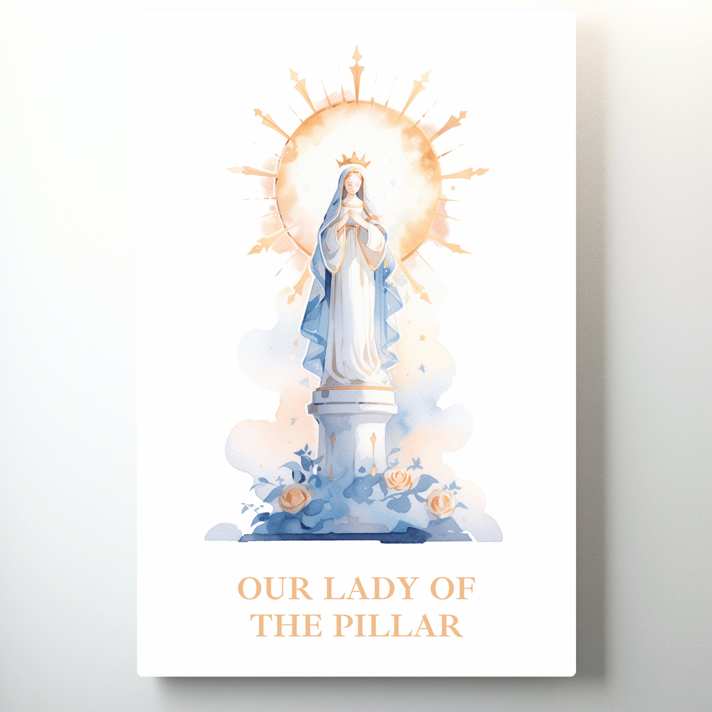 Printable Our Lady of the Pillar Watercolor Illustration, Blessed ...