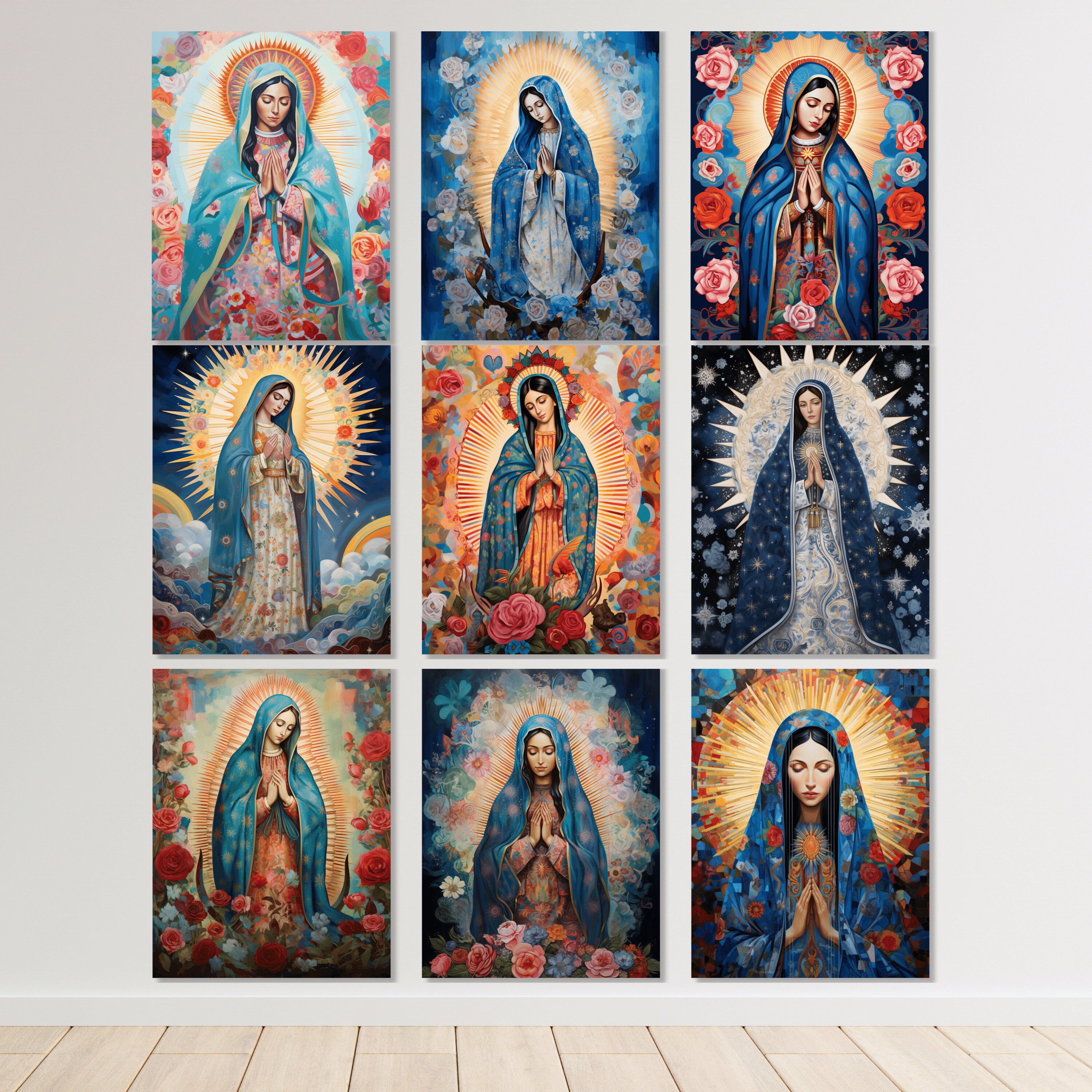 Maximalist Divine Titles of Virgin Mary Artwork 3 Piece Gallery Wall ...