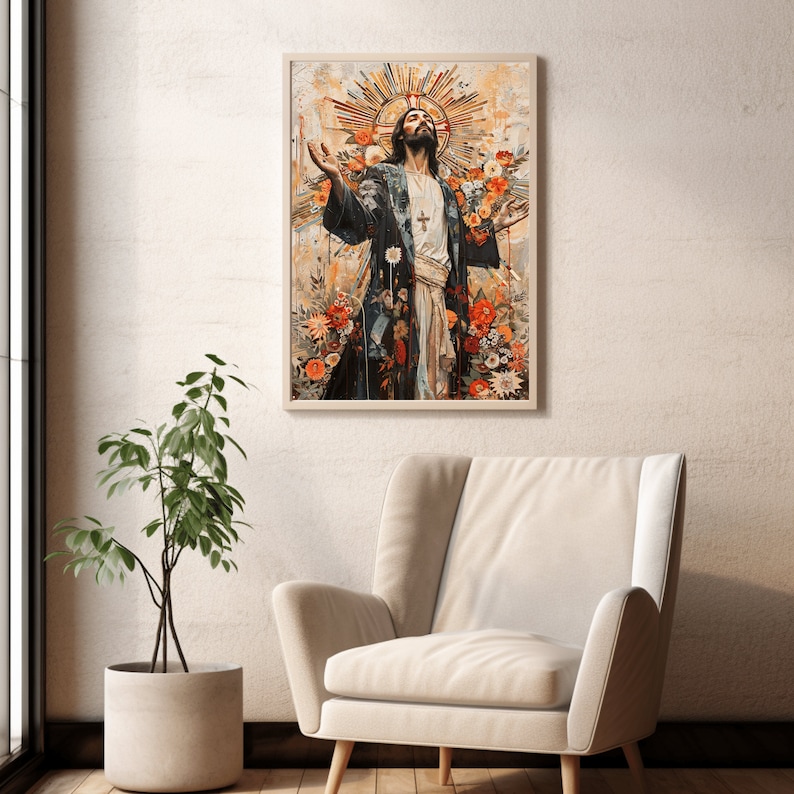 Chicano Divine Mercy Jesus Christ Painting, Printable Mexican American ...