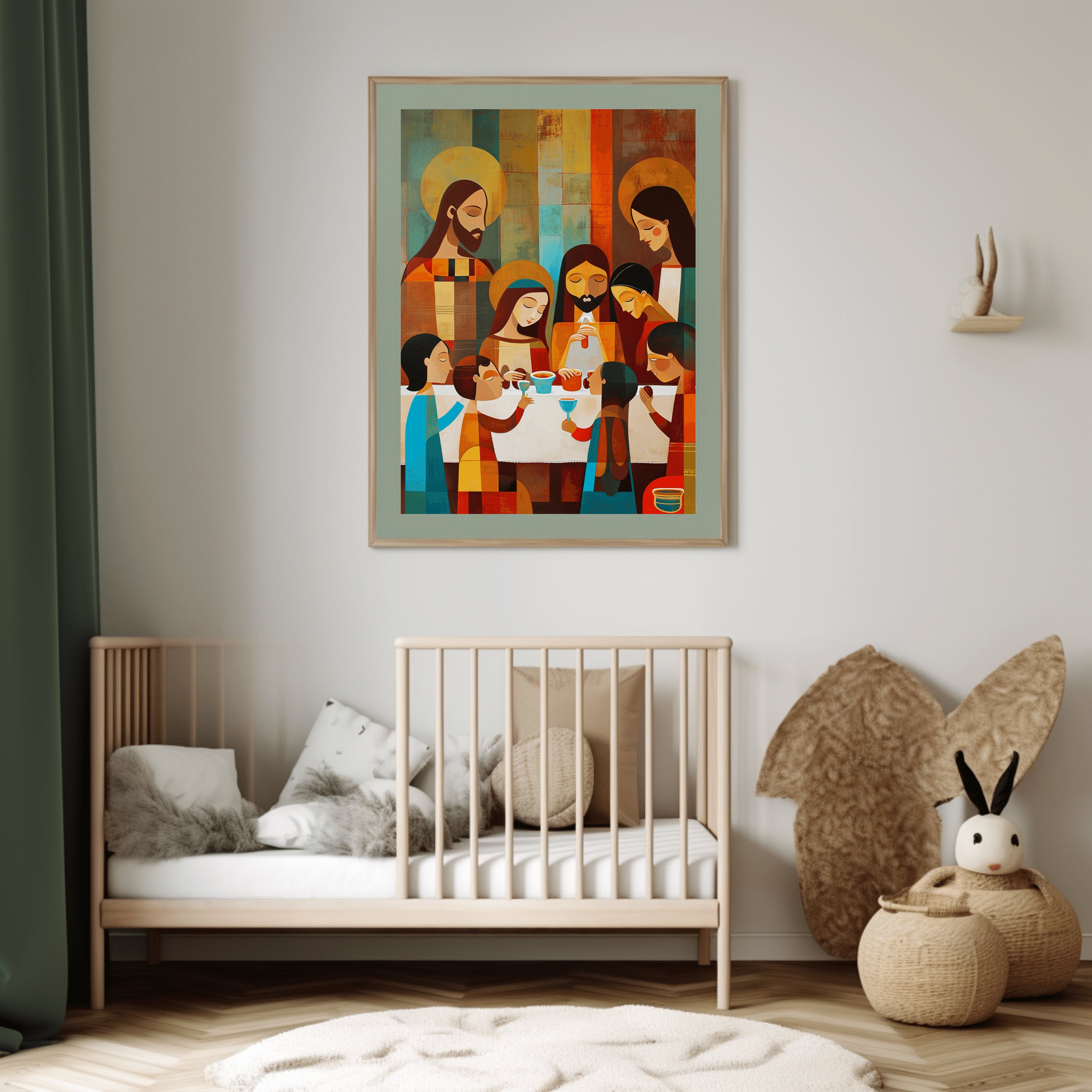 The Last Supper Nursery Poster, Printable Church Preschool Bible Scene ...