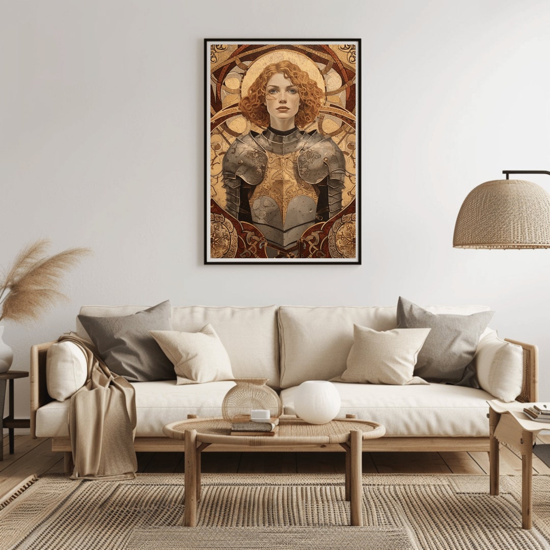 Printable Arabesque St Joan of Arc Artwork, Maximalist Female Patron ...