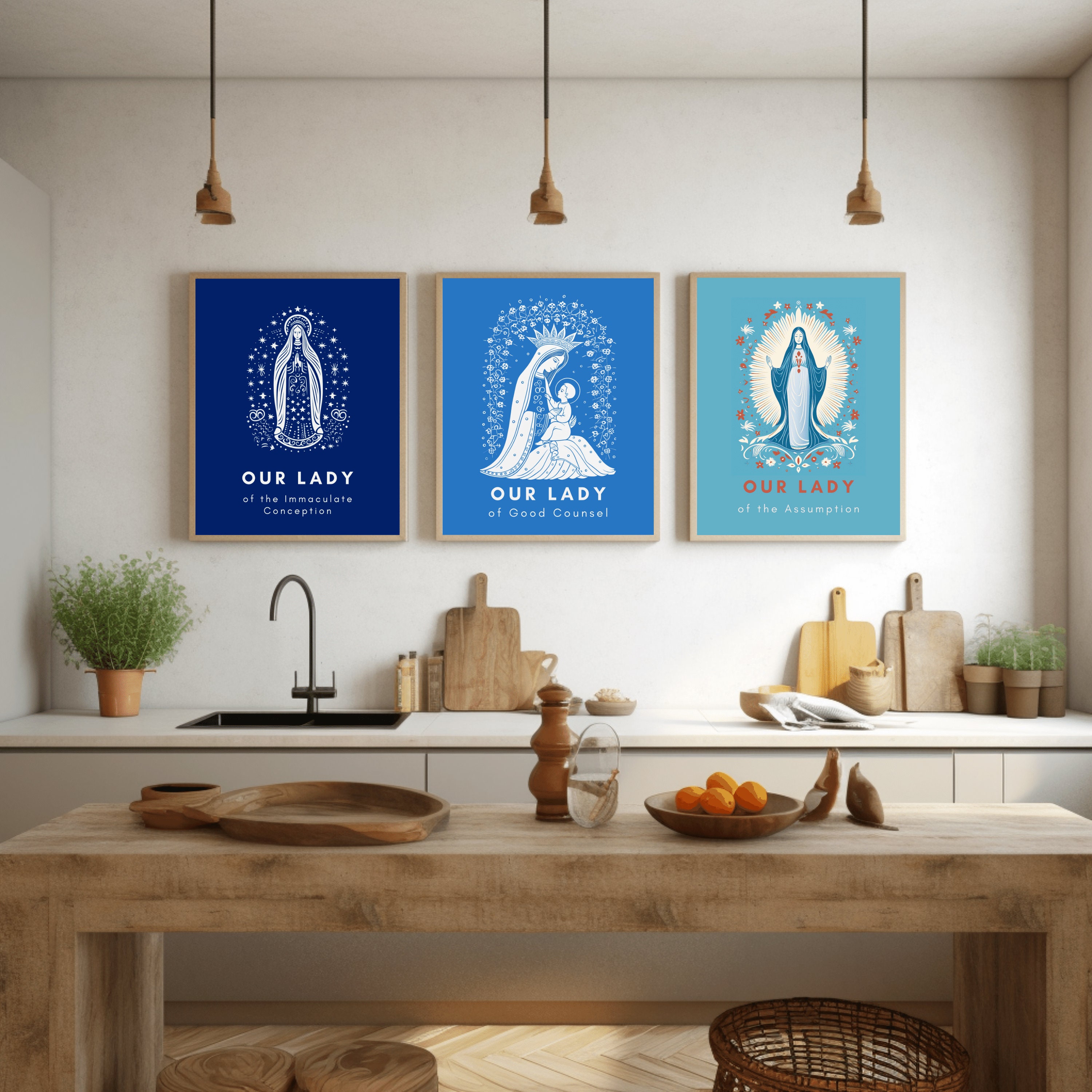 Modern Christian Art Our Lady of Guadalupe Set of 6 Prints, Gallery ...