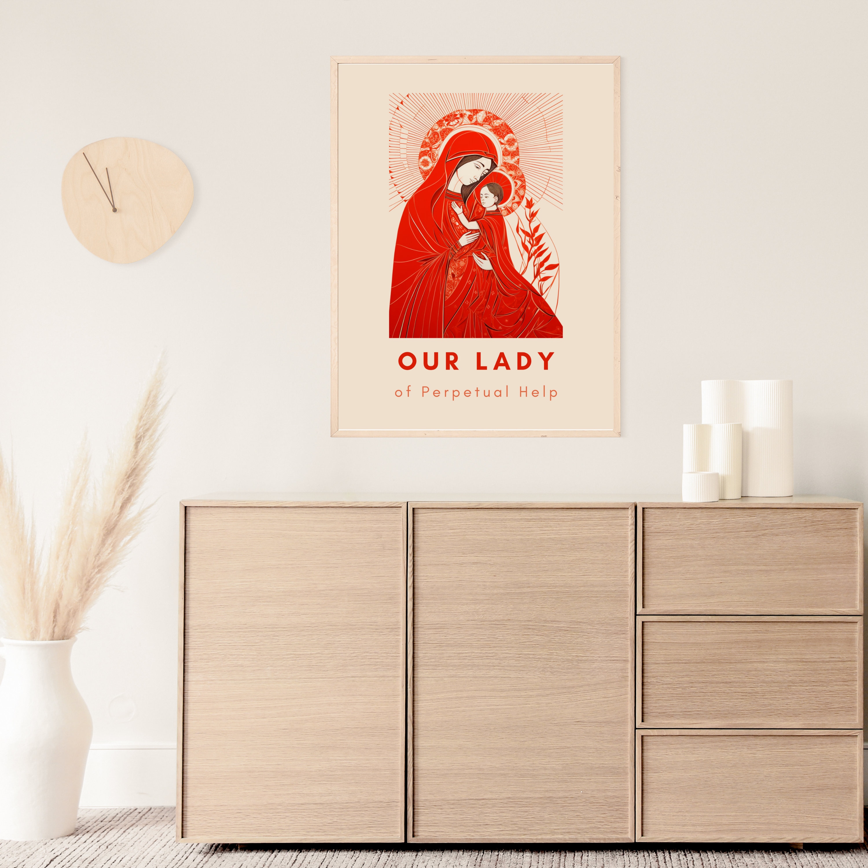 Minimalist Virgin Mary Painting Our Lady of Perpetual Help, Traditional ...