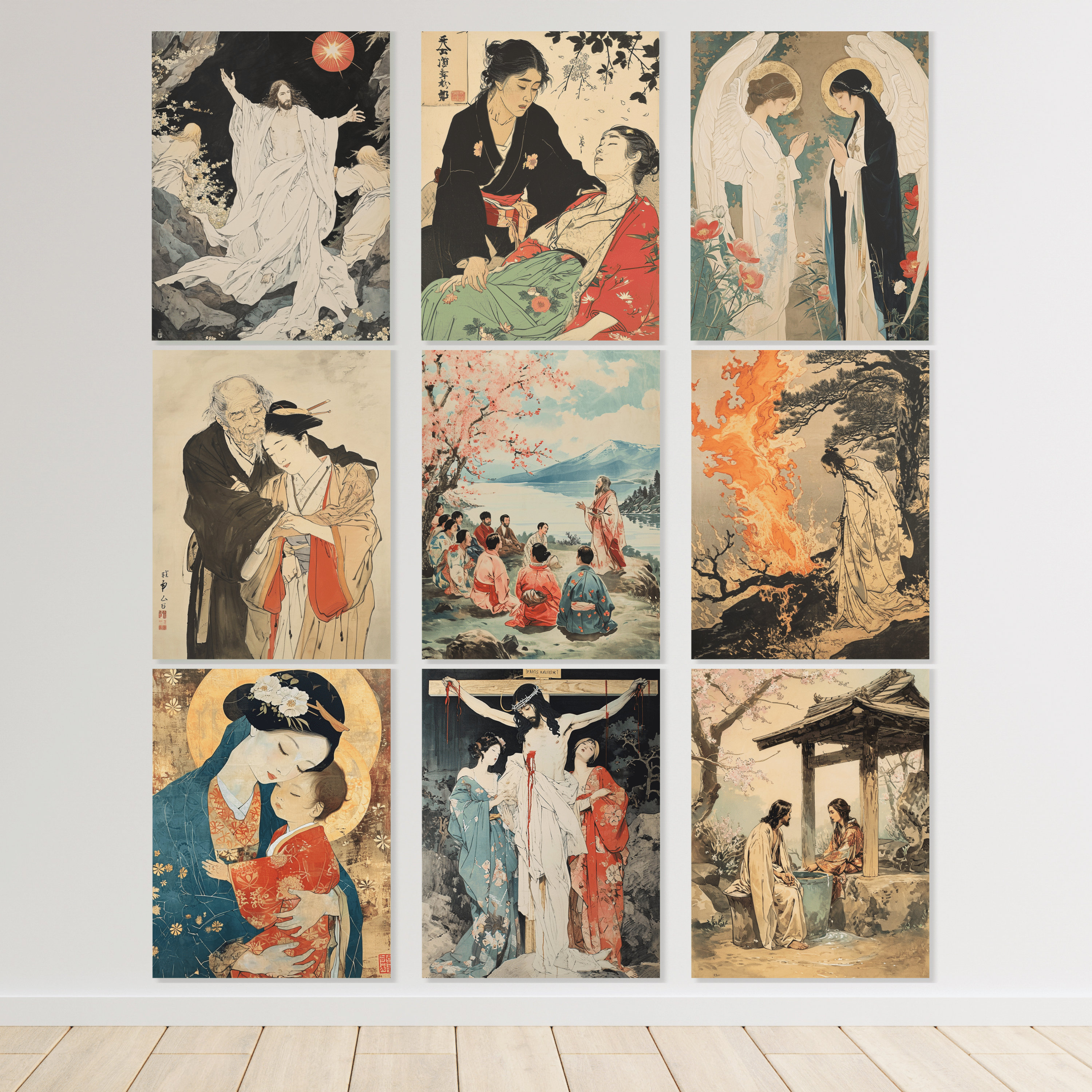 Japanese Vintage Madonna and the Child Jesus Christ Illustration by Ito ...